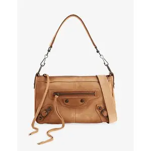 Balenciaga Le City Moto Mini Suede Cross-body Bag - Camel