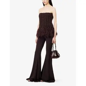 REBIRTH Kick Flared Stretch-woven Trousers