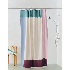 HAY Pivot Colour-block Cotton Shower Curtain