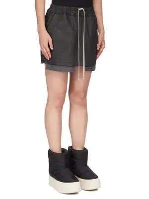 Rick Owens Matte Mini Skirt With Drawstring Waist