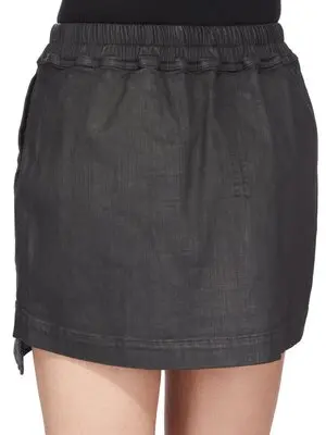 Rick Owens Matte Mini Skirt With Drawstring Waist