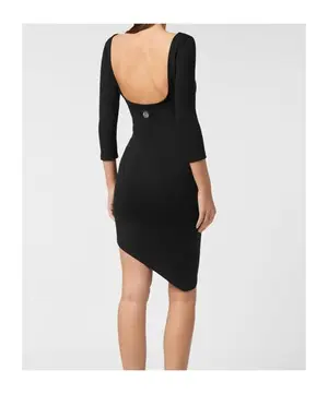 Philipp Plein Three-quarter Sleeve Asymmetric Hem Dress