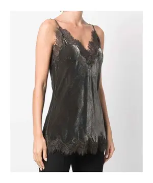 Gold Hawk Coco Lace-trim Camisole Top - Grey