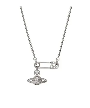 VIVIENNE WESTWOOD Lucrece Orb Pendant Necklace With Safety Pin Motif - White