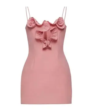 Magda Butrym Ruffled Mini Dress With Rose Appliqués - No