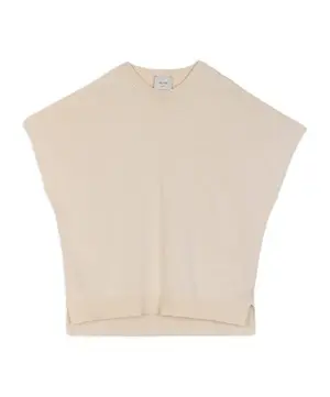 ALYSI Knit T-shirt With Asymmetric Hem - Nude