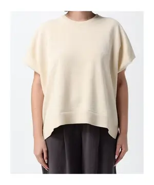 ALYSI Knit T-shirt With Asymmetric Hem - Nude