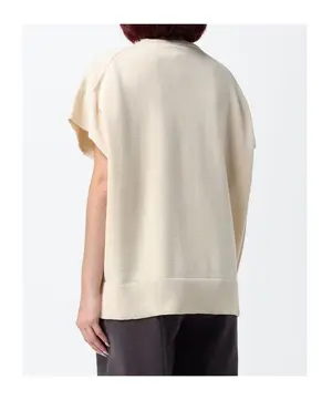 ALYSI Knit T-shirt With Asymmetric Hem - Nude