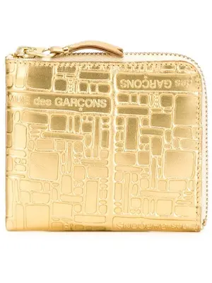Comme Des Garçons Crocodile-effect Leather Zip Wallet - Nude