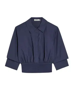 SIMKHAI Stiles Cotton-poplin Cropped Shirt