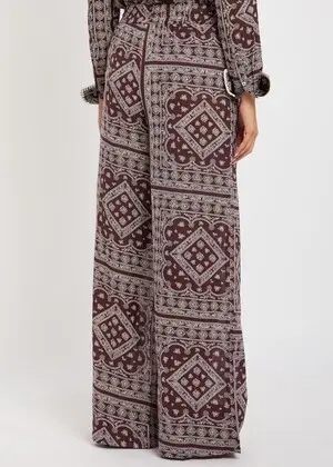 Veronica Beard Sylvester Printed Cotton-blend Trousers
