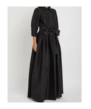 Simkhai Julip Belted Taffeta Maxi Shirt Dress