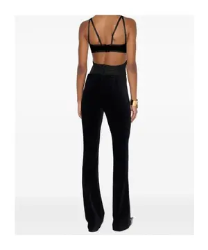 Elisabetta Franchi V-neck Sleeveless Bodysuit With Gold-tone Hardware