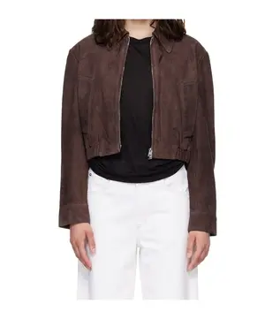 AGOLDE Cropped Leather Jacket