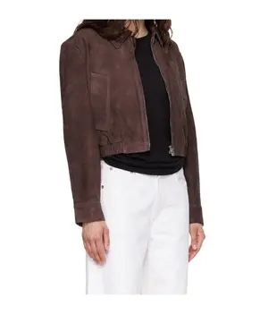 AGOLDE Cropped Leather Jacket