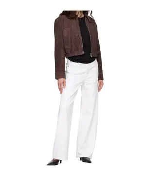 AGOLDE Cropped Leather Jacket