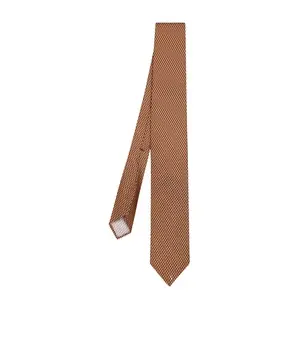 LARDINI Pointed-tip Tie - Brown