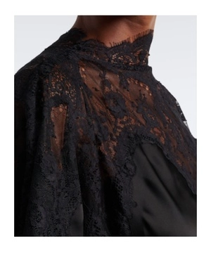 Norma Kamali Obie Lace-trimmed Satin Midi Dress