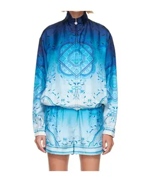 Casablanca Twill Jacket With Paisley Logo Print