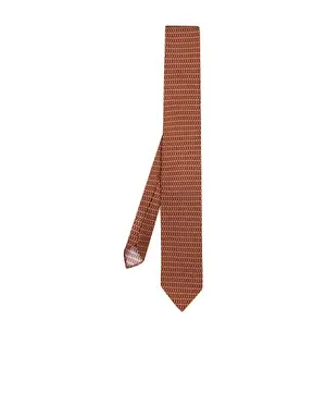 LARDINI Pointed-tip Tie - Brown