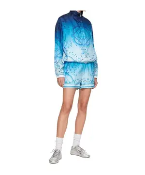 Casablanca Twill Shorts With Paisley Logo Print