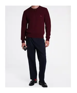 BARACUTA Embroidered Crew Neck Sweater