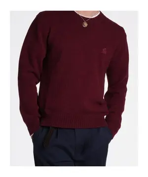BARACUTA Embroidered Crew Neck Sweater