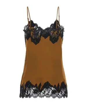 Gold Hawk Lace Trimmed V-neck Camisole