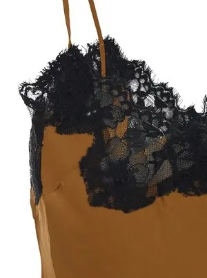 Gold Hawk Lace Trimmed V-neck Camisole