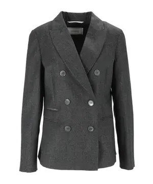 Peserico Glitter Double-breasted Blazer - Pointed-collar