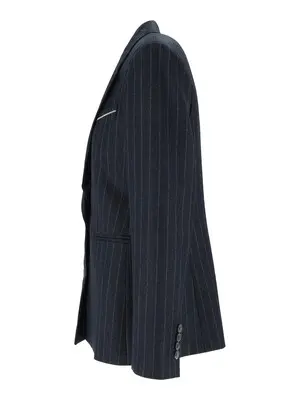 Peserico Single-breasted Striped Blazer