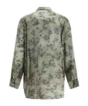 R13 Long-sleeved Shirt With Ruffle Detail - Gray