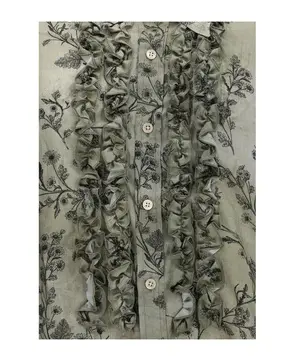 R13 Long-sleeved Shirt With Ruffle Detail - Gray