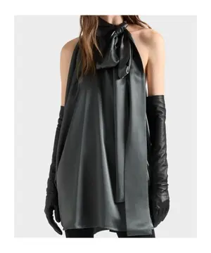 7 For All Mankind Satin Petal Mini Dress