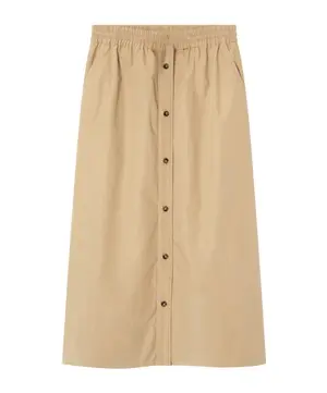 A.p.c. Elastic Waistband Midi Skirt - Light Brown