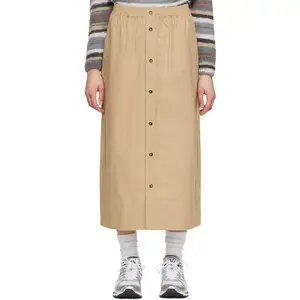 A.p.c. Elastic Waistband Midi Skirt - Light Brown