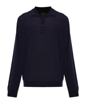 Woolrich Long-sleeve Polo Shirt - Navy Blue