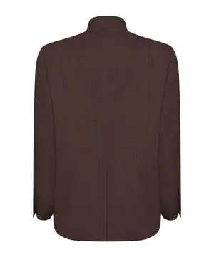 LARDINI Mixed Wool. Stand Collar. Button Closure