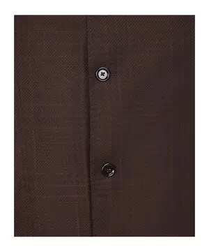 LARDINI Mixed Wool. Stand Collar. Button Closure