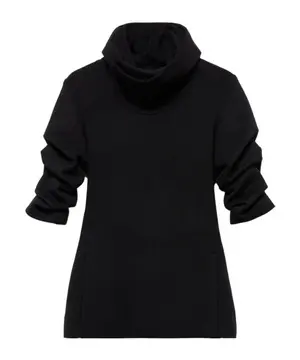 7 For All Mankind Pleated High-neck Mini Dress - Black