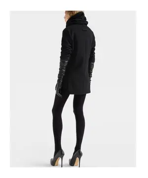 7 For All Mankind Pleated High-neck Mini Dress