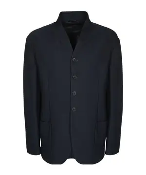 Giorgio Armani Honeycomb-knit Stand-collar Blazer - Blue