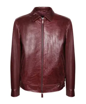 Emporio Armani Long Sleeve Leather Jacket