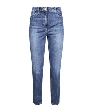 Elisabetta Franchi Tapered-leg Slim Fit Jeans - Medium Blue
