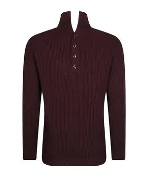 DONDUP Embellished-button Ribbed-knit Sweater