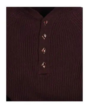 DONDUP Embellished-button Ribbed-knit Sweater