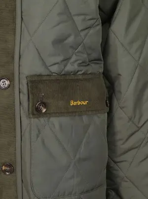 Barbour Dunswell Quilted Jacket With Corduroy Trim - Olive Green