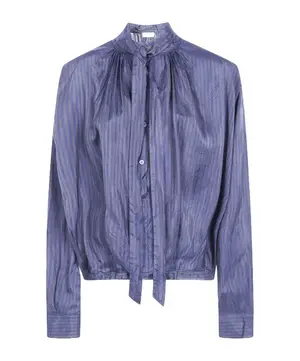 Dries Van Noten Striped Long Sleeve Shirt With Neck Tie