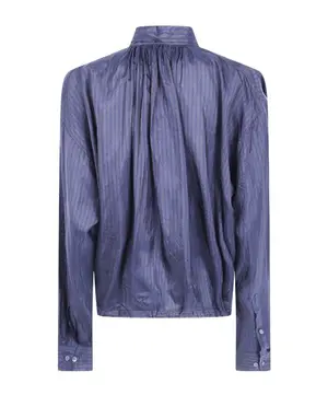 Dries Van Noten Striped Long Sleeve Shirt With Neck Tie