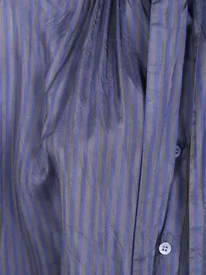 Dries Van Noten Striped Long Sleeve Shirt With Neck Tie